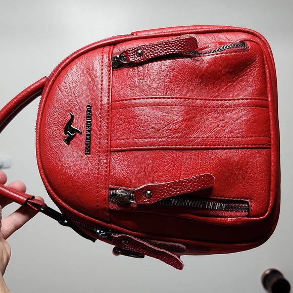 Bags | 8618 Red Mini Backpack Vegan Leather Nwt | Poshmark